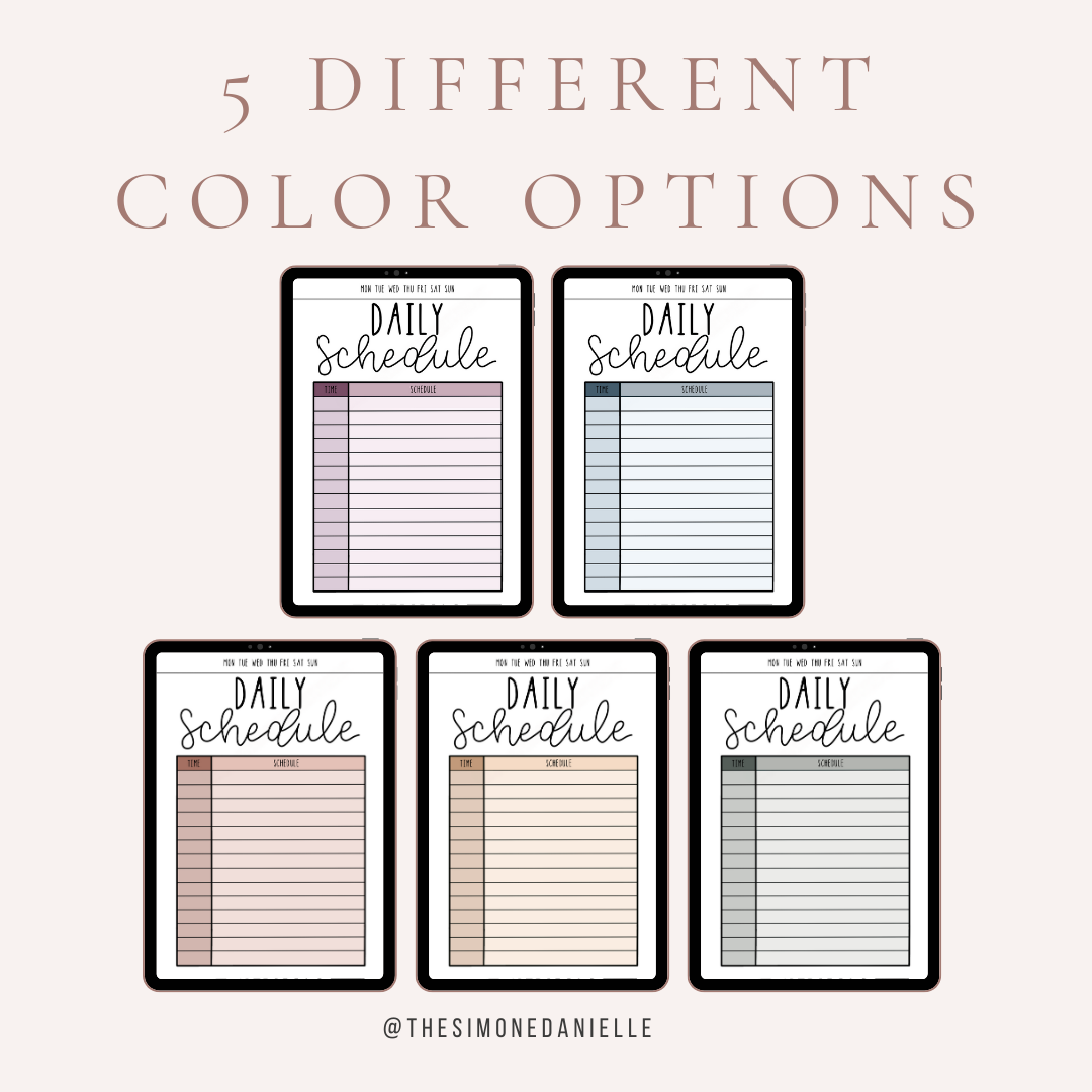 Daily Schedule Planner Template – TSD
